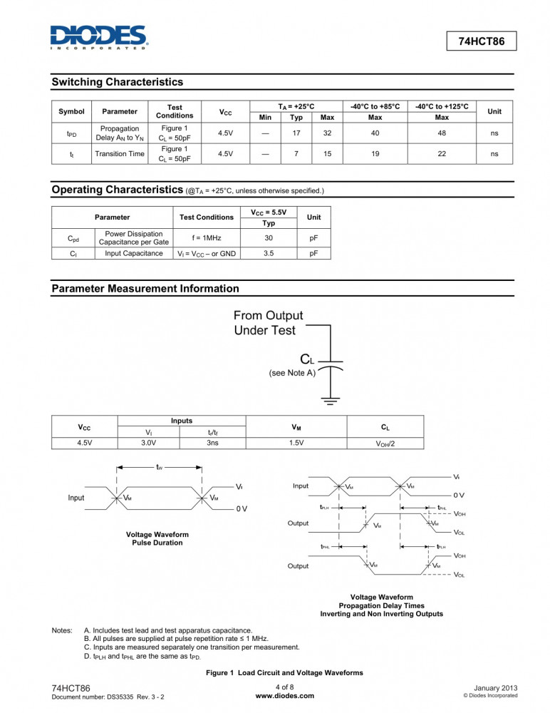 74HCT86S14-13 datasheet page 4