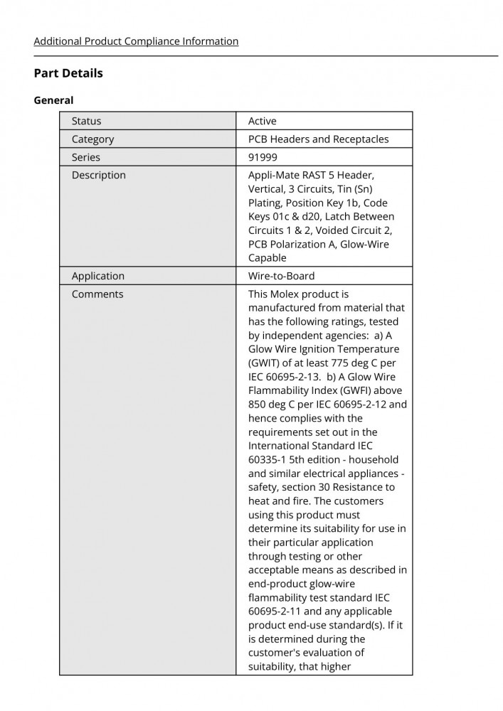MOLEX 919990529 technical document page 2