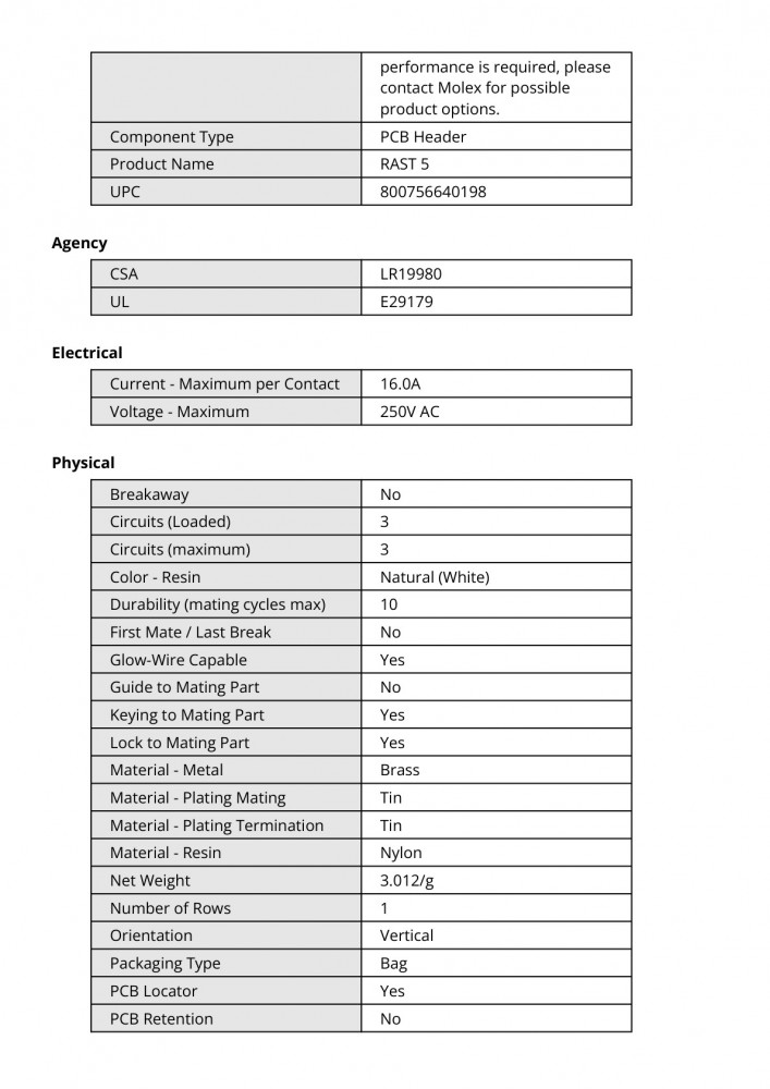 MOLEX 919990529 technical document page 3