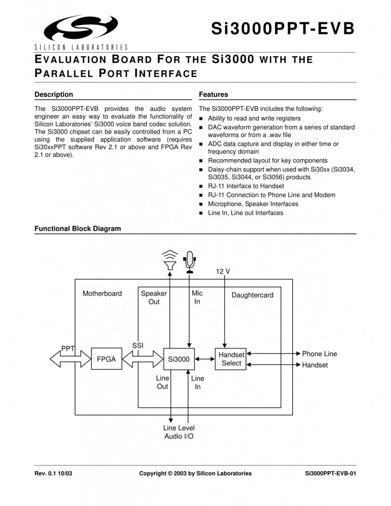 SI3000PPT-EVB document page 1