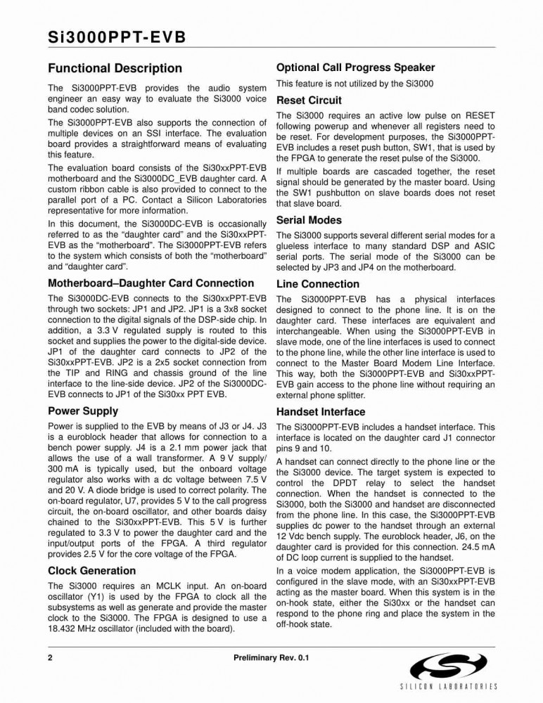 SI3000PPT-EVB document page 2