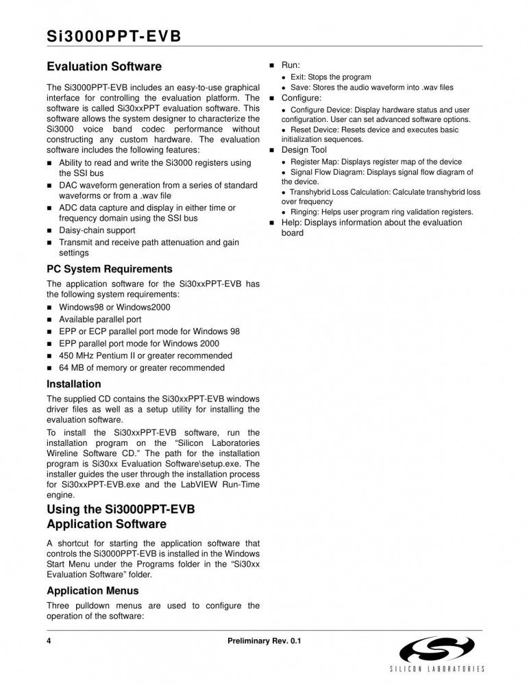 SI3000PPT-EVB document page 4