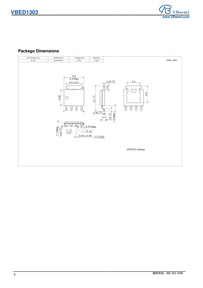 VBED1303 datasheet page 6