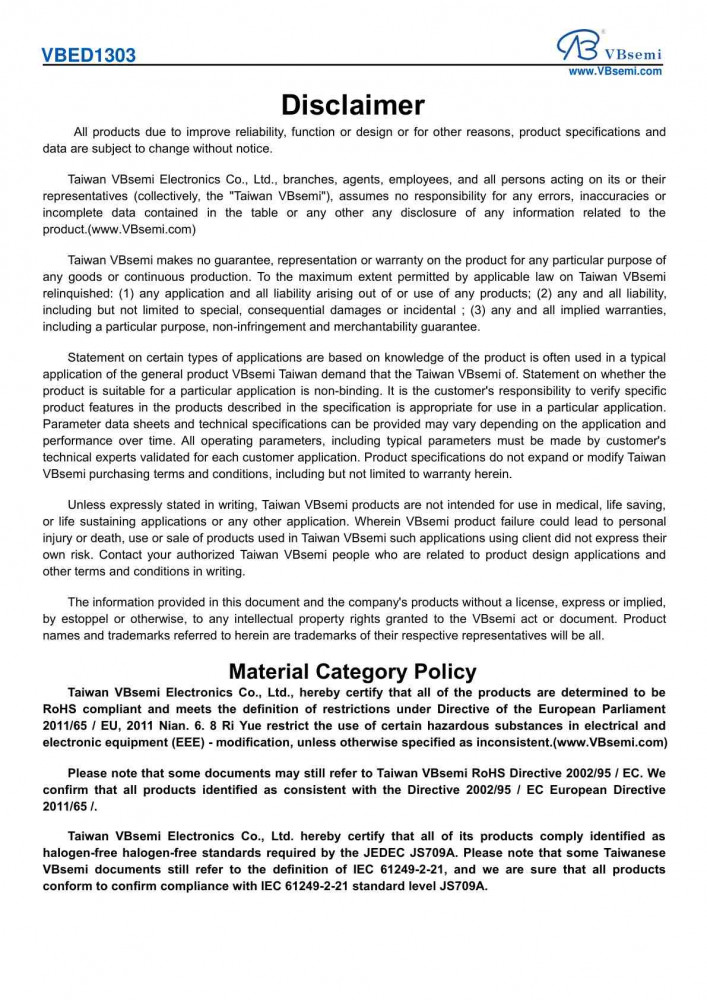 VBED1303 datasheet page 7