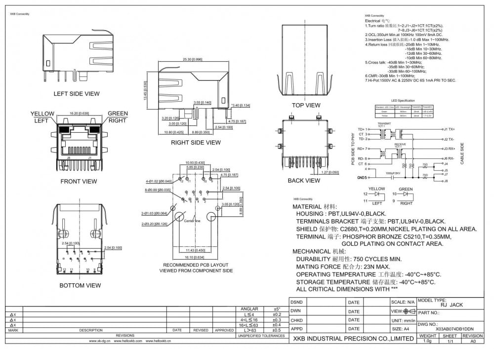 X03AB074DB1DDN technical drawing