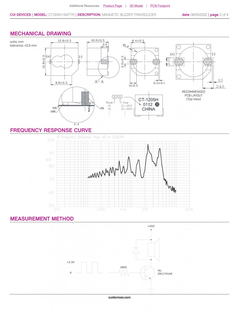 CT-1205H-SMT-TR datasheet page 2