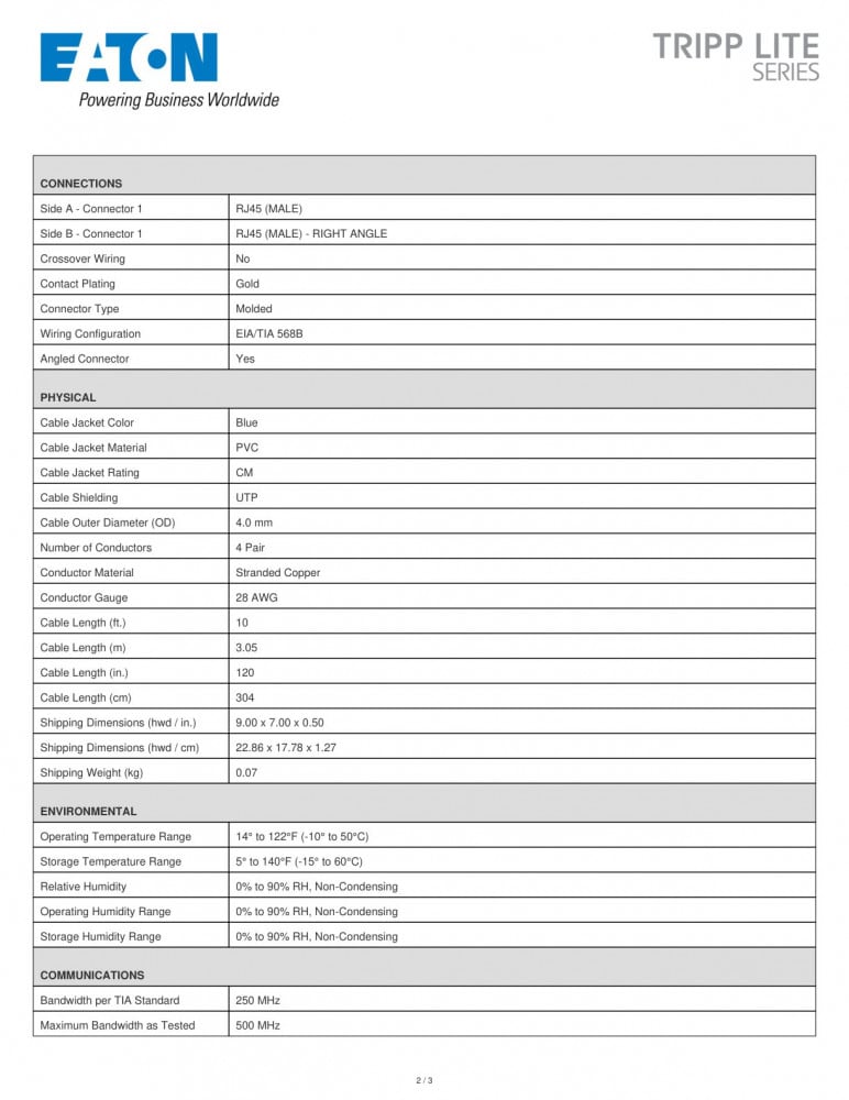 N204-S10-BL-RA technical document page 2