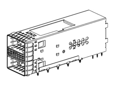 Impel 90 Ohm 6 Pair Orthogonal Direct Right-Angle Header, with Dust Cover, 2.35mm Pitch, Unguided, 12 Columns, 144 Circuits, 5.50mm Pin Length, 4.40mm Max Board Thickness