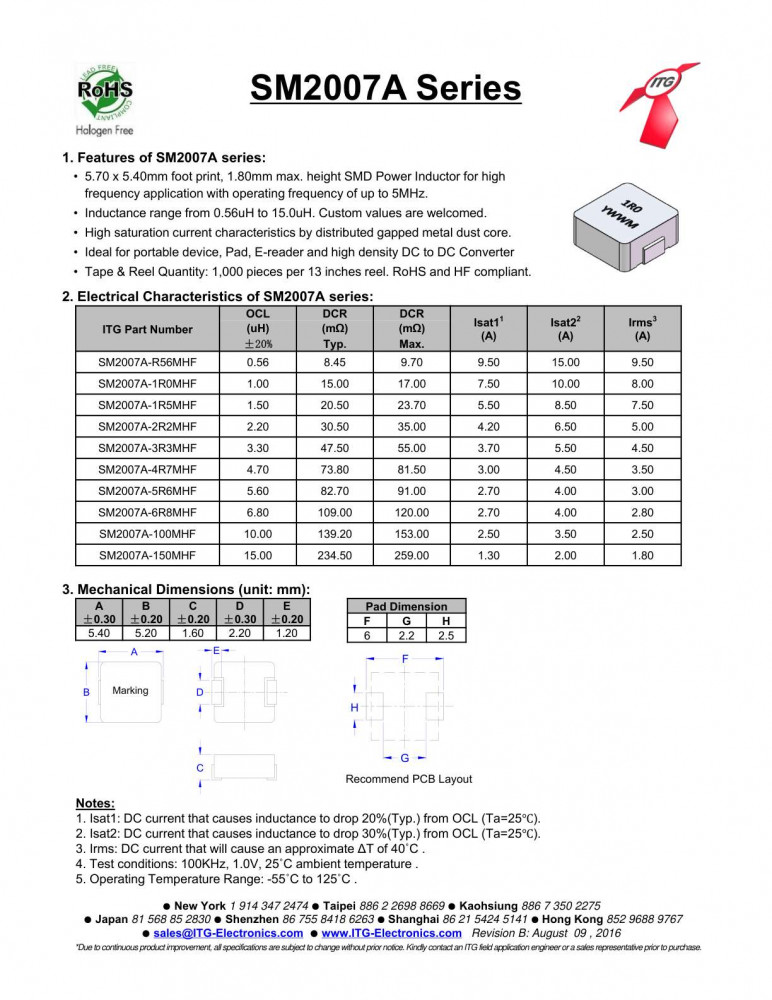 SM2007A technical document page 1