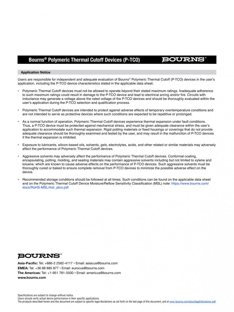 BOURNS P-TCO-N series datasheet page 4