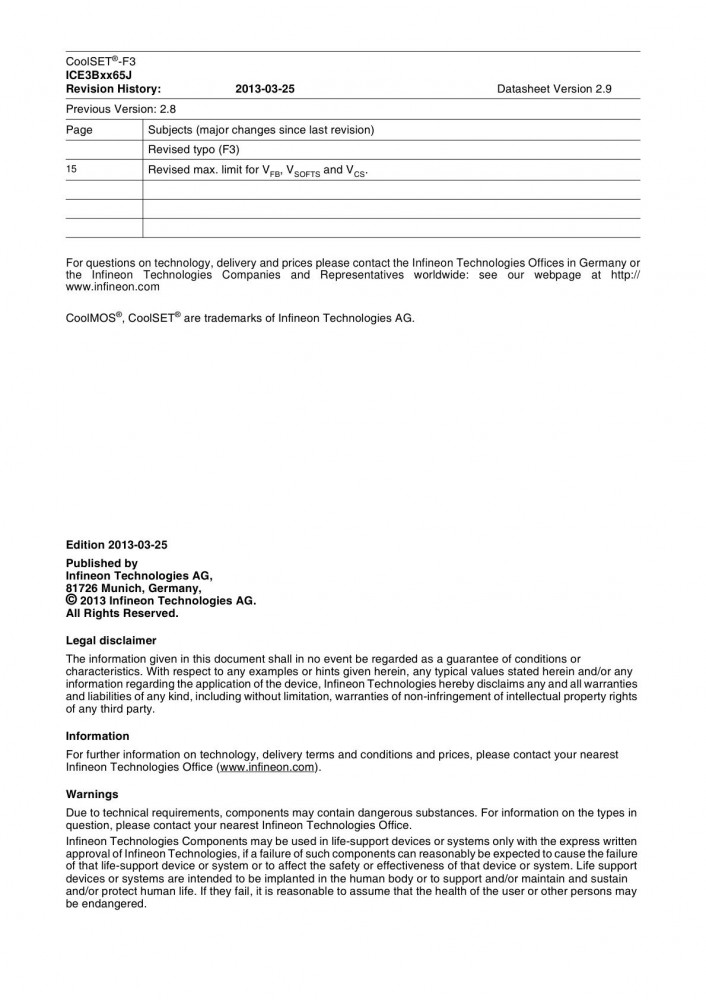 ICE3B1565J datasheet page 2