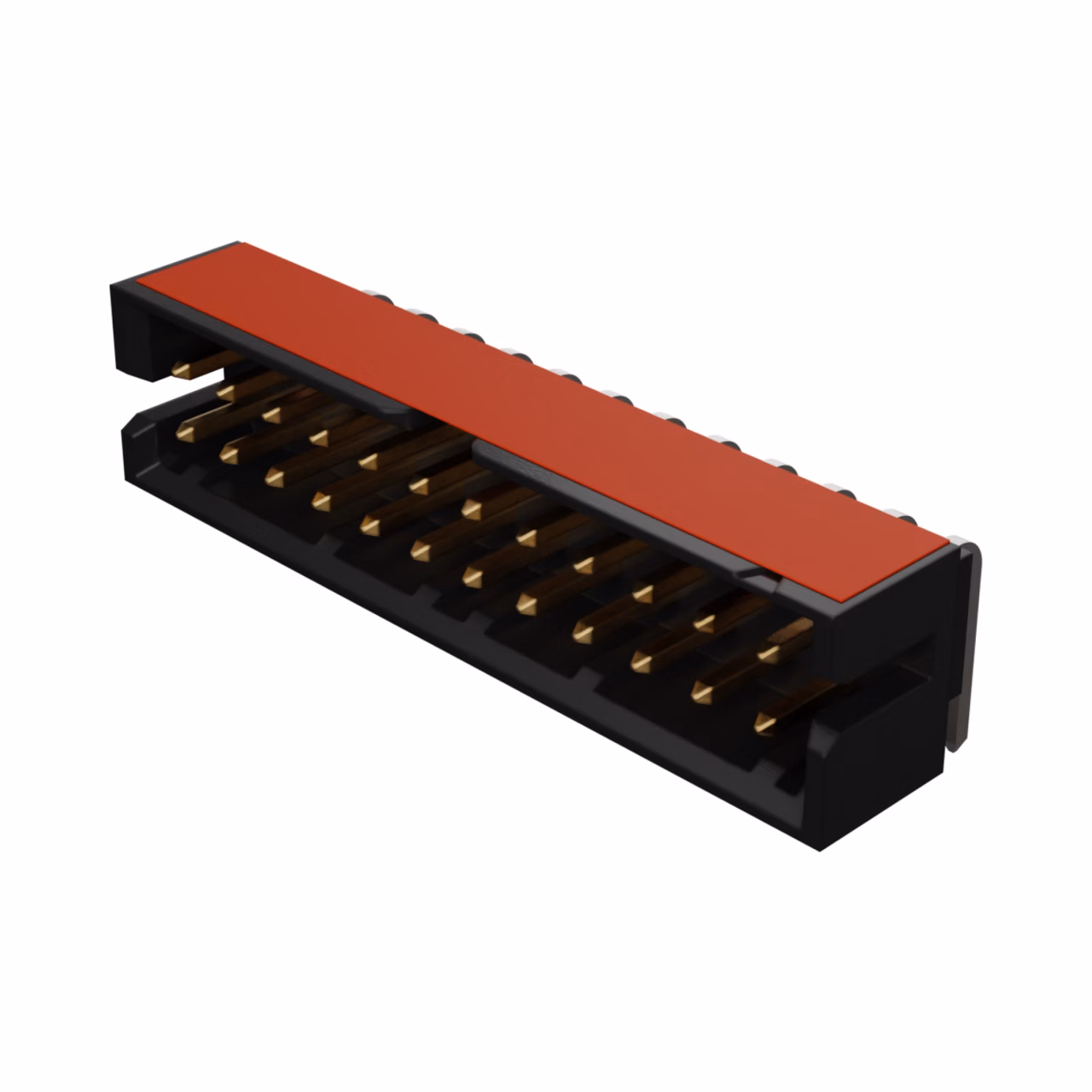 2.00mm Pitch, Milli-Grid PCB Header, Dual Row, Right-Angle, Through Hole, 24 Circuits, 0.38µm Gold (Au) Plating, 2.16mm Tail Length, Dual Side Slots, Dual Friction Locks, Center Polarization, Tape and Reel, with Pick-and-Place Tape for sale