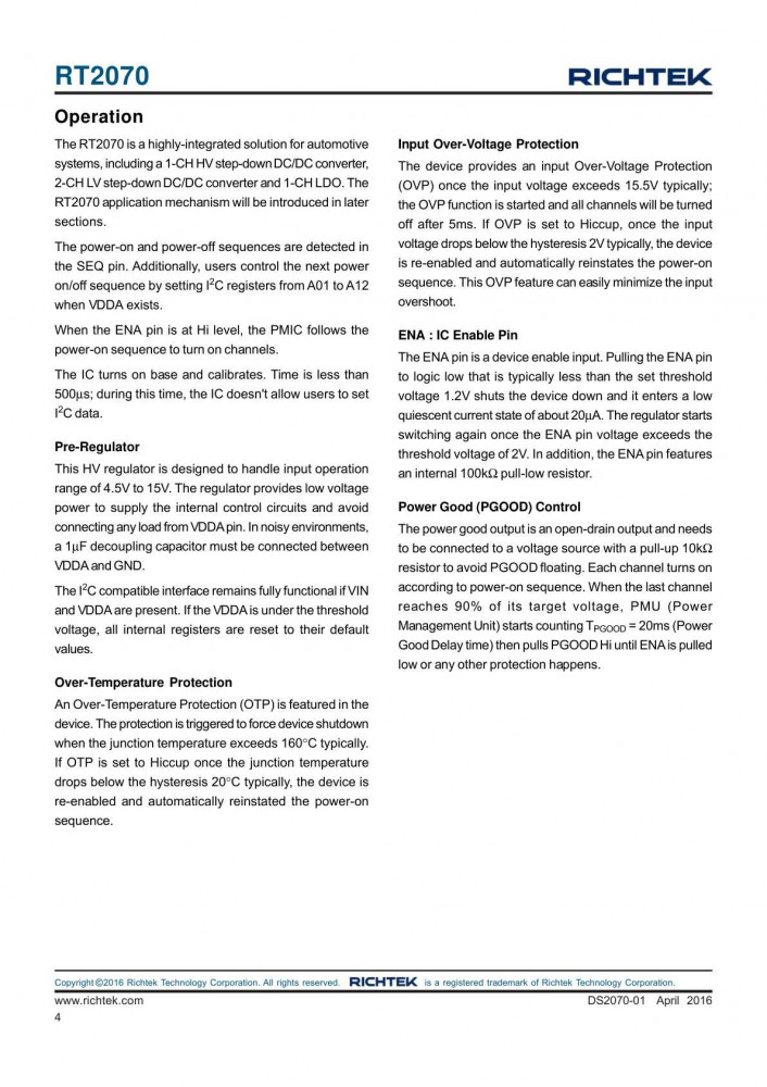 RT2070 datasheet page 4