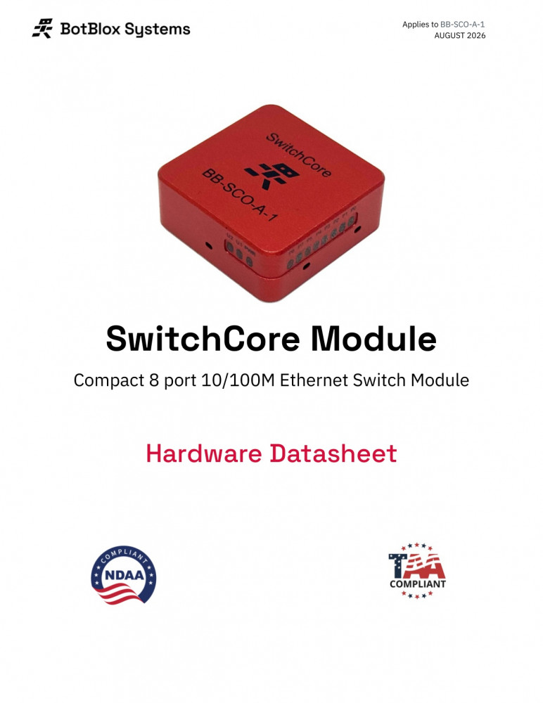 SwitchCore hardware datasheet page 1