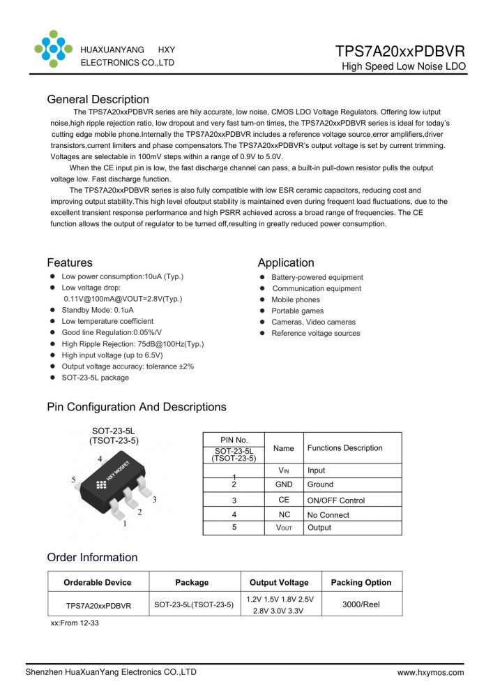 TPS7A2030PDBVR-HXY datasheet page 1