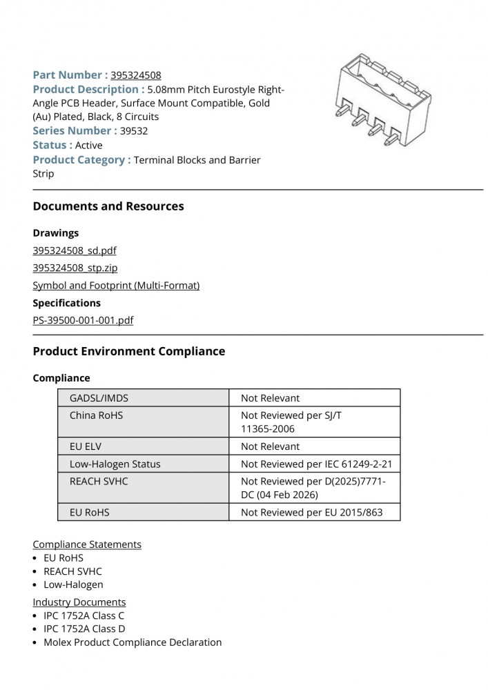 Molex 395324508 technical document image 1