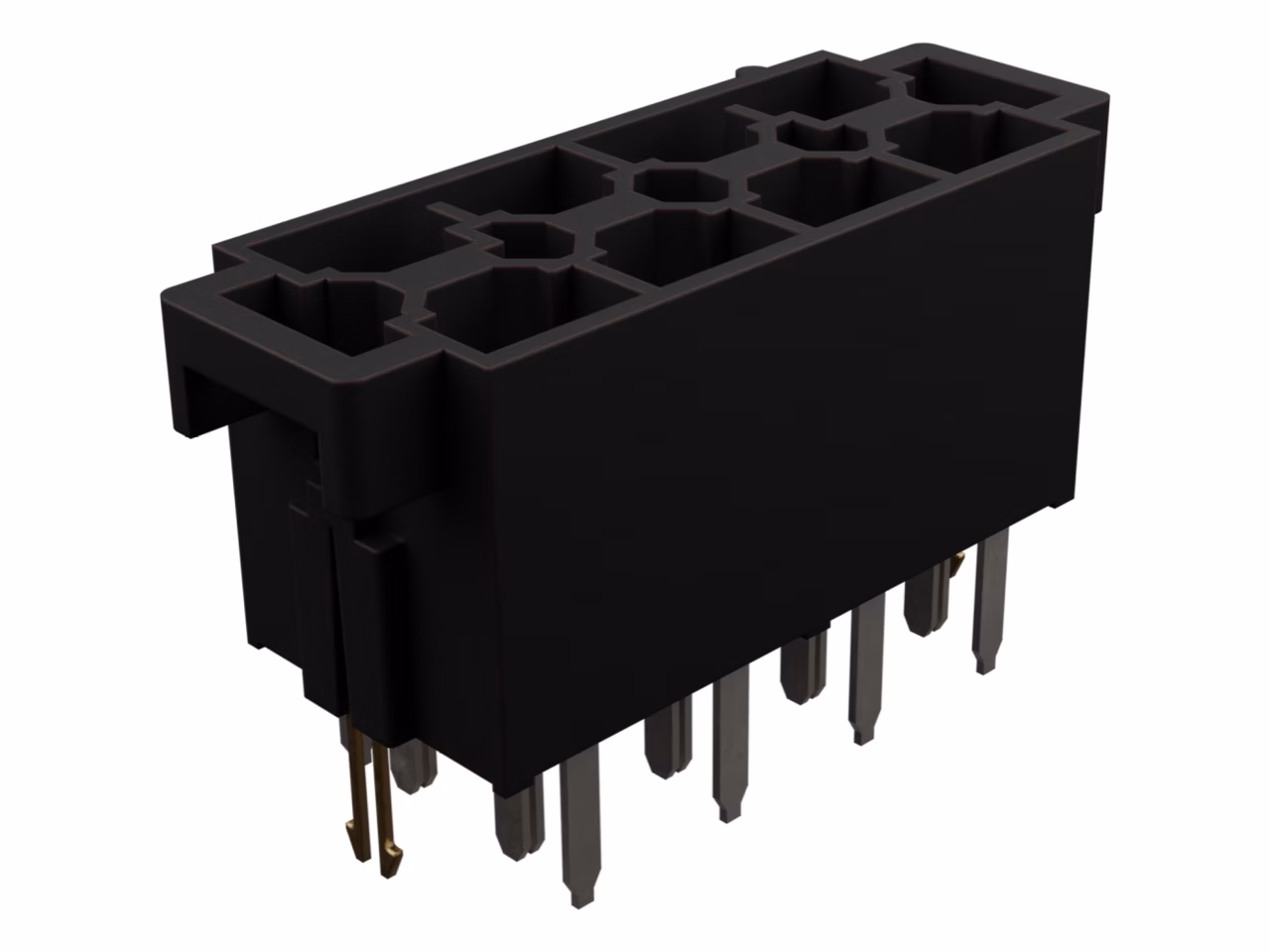 10.00mm Pitch Mini-Fit Sr. Header, Dual Row, Vertical, 6.35mm PCB Thickness, Tin (Sn) Plating, 8 Circuits, USE NYE LUBE ON MATING SURFACES for sale
