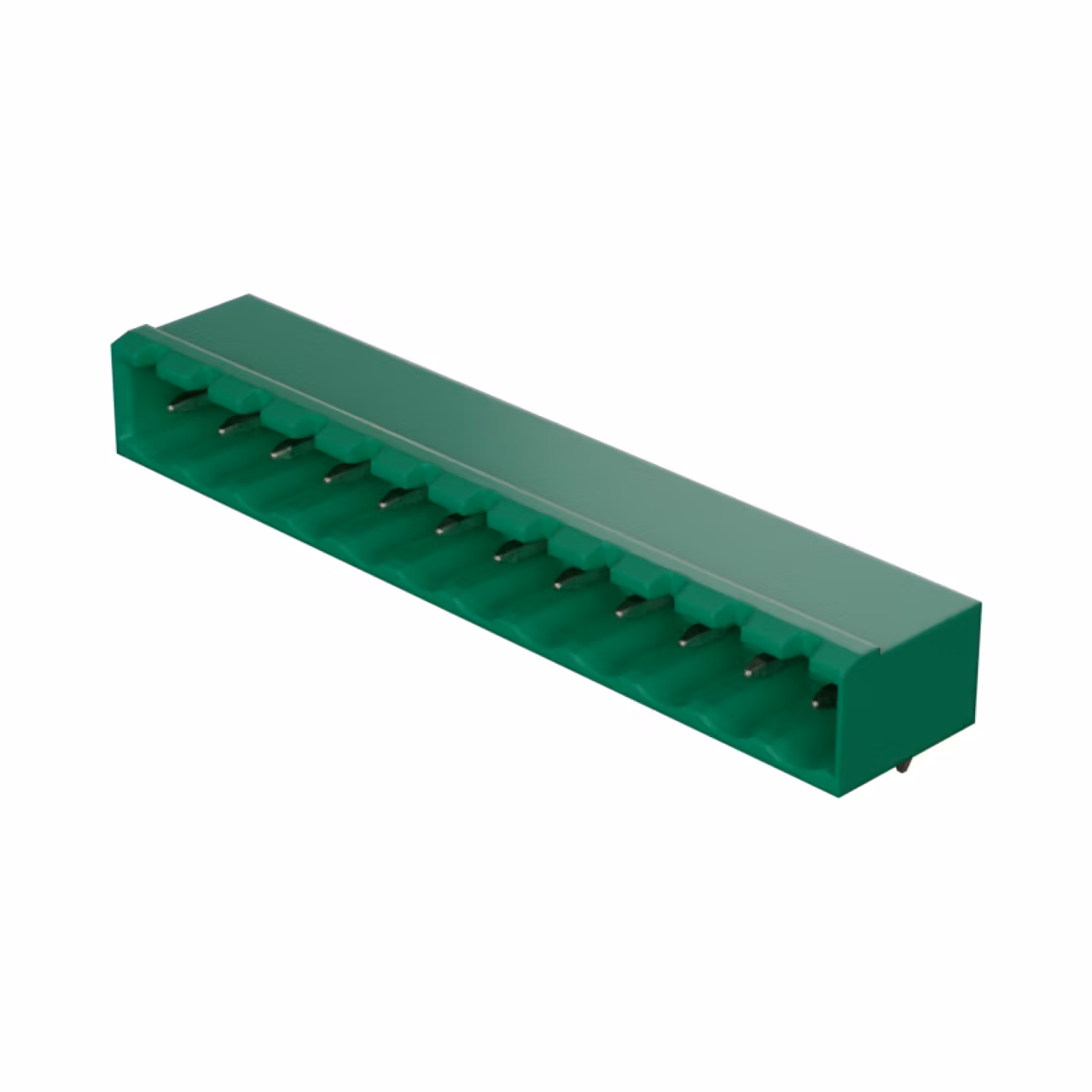 5.08mm Pitch Eurostyle Right-Angle PCB Header, Green Housing, 12 Circuits for sale
