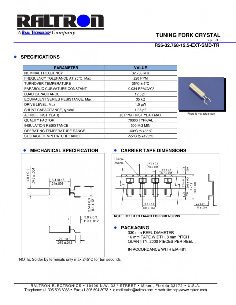 R26-32.768-12.5-SMD-TR specification page