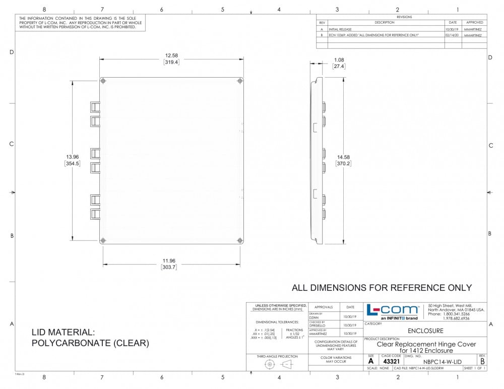 NBPC14-W-LID technical drawing preview