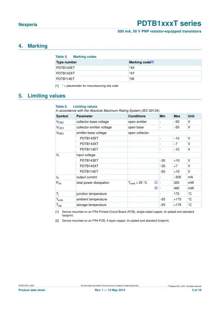 PDTB143ETR datasheet page 3
