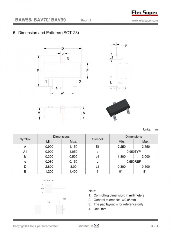 ElecSuper BAV99 datasheet page 3