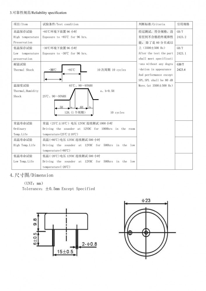 HYR-2310A datasheet page 3