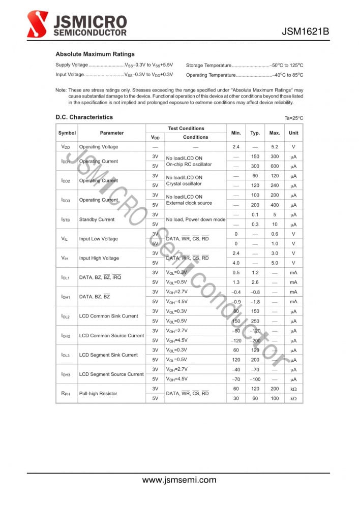 JSM1621B datasheet page 5