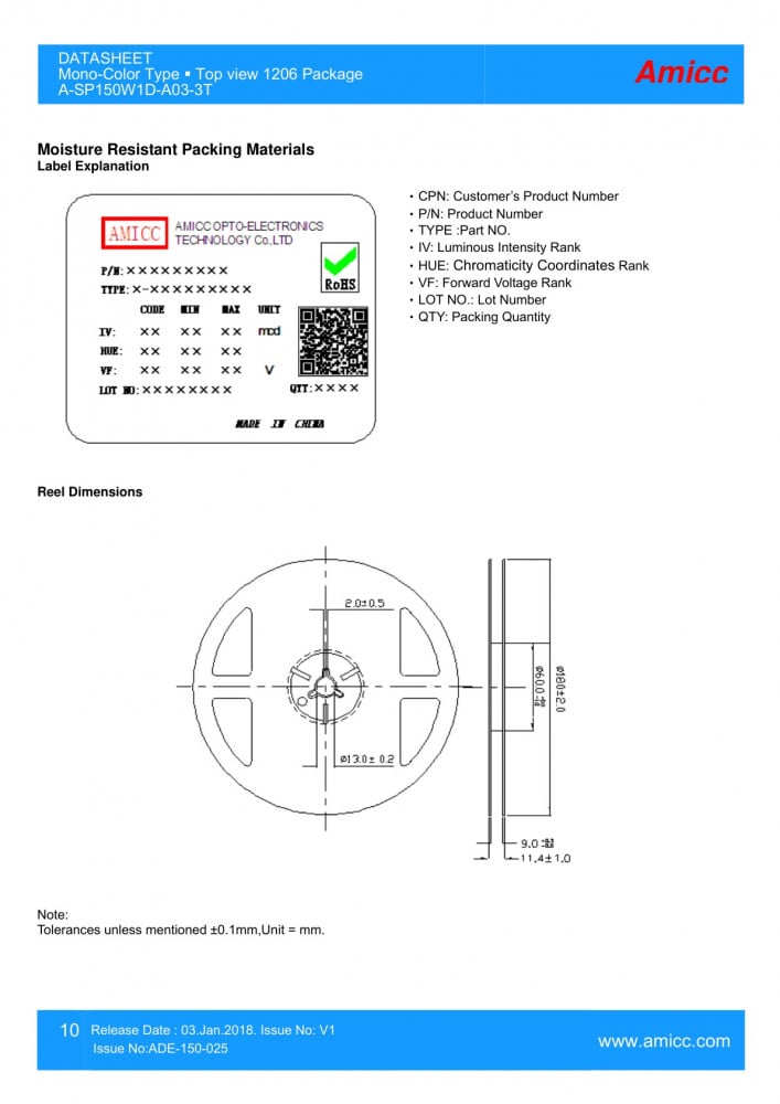 A-SP150W1D-A03-3T datasheet page 10