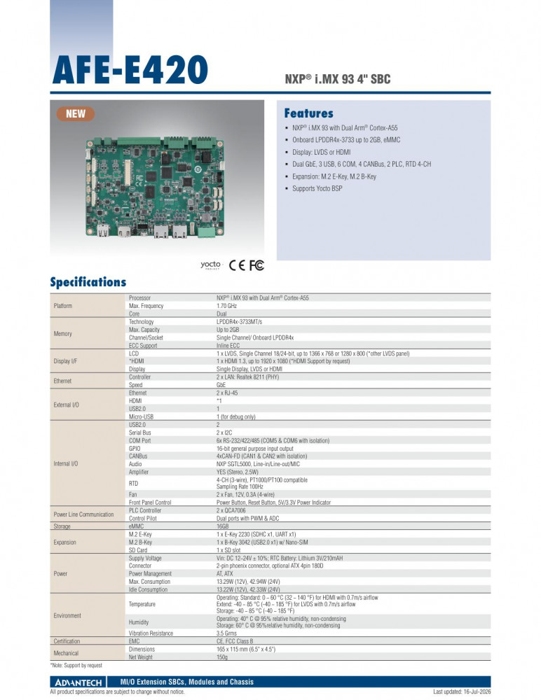 AFE-E420 technical document page 1