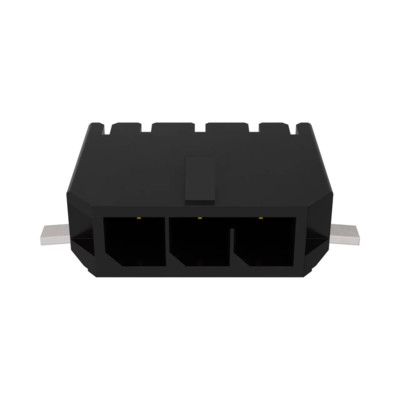 Micro-Fit+ Right-Angle Header, Surface Mount, 3.00mm Pitch, Single Row, 3 Circuits, 0.76µm Gold (Au) Plating, Glow-Wire Capable, Solder Nail, Black, Tape and Reel for sale