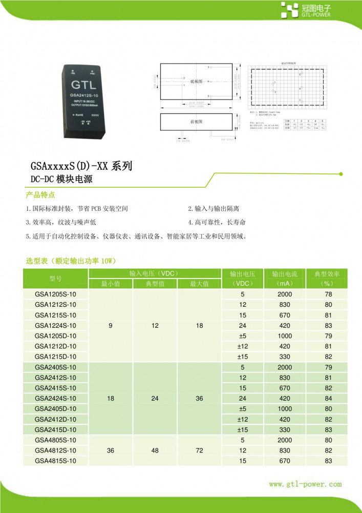 GSA2415D-10 datasheet page 1