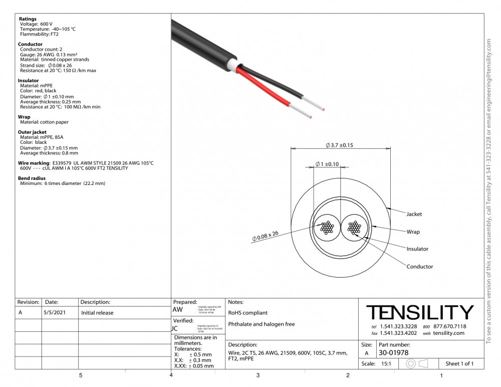 Tensility International 30-01978 product drawing preview
