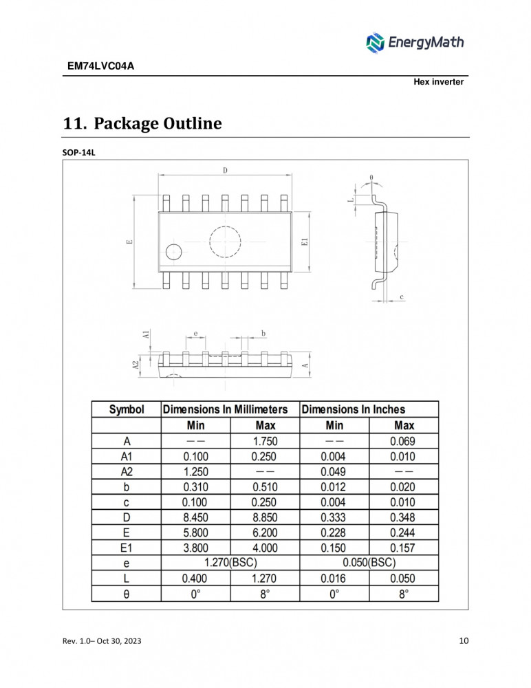 EM74LVC04AD datasheet page 10
