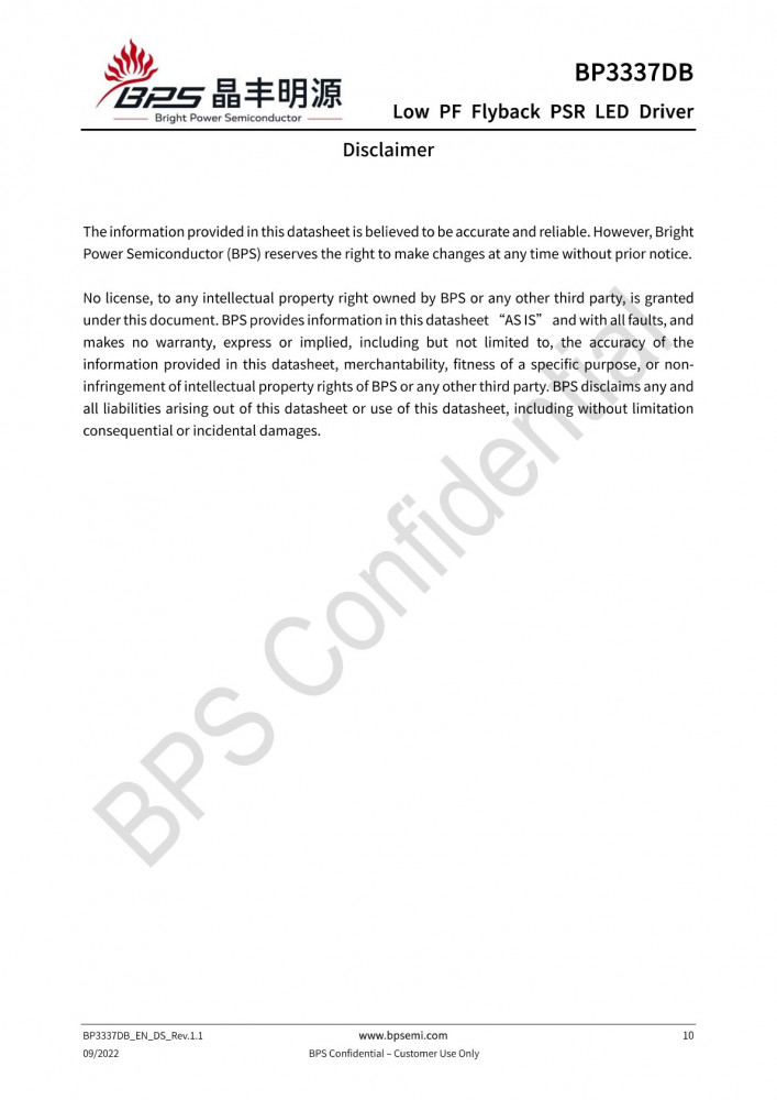 BP3337DB technical document page 3