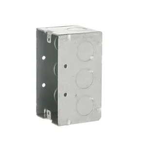 4 in. Square Box, Welded, 1-1/2 in. Deep with AC/MC/Flex Clamps, Three 1/2 in. KO's and One TKO, UBS, FS Bracket, Flush