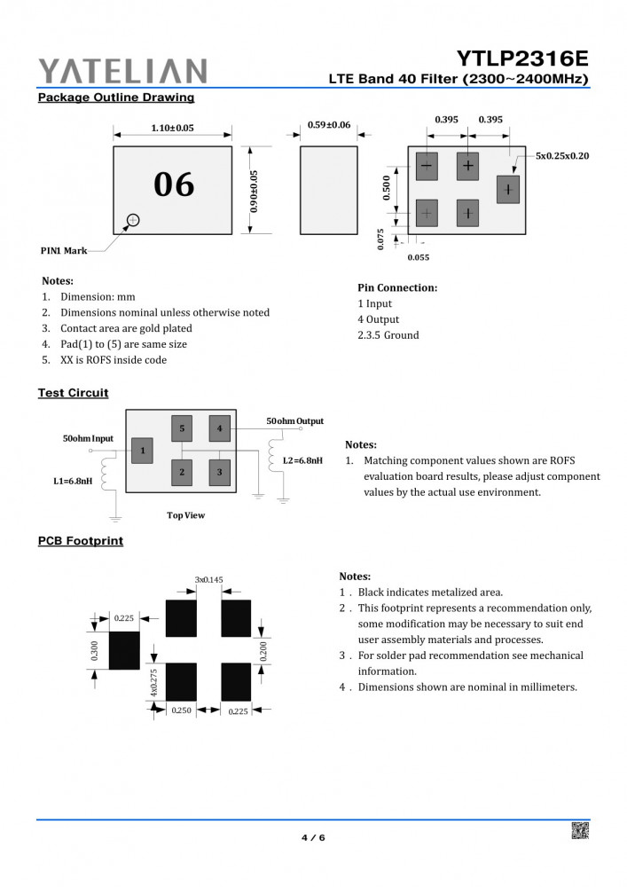 YTLP2316E technical document page 4