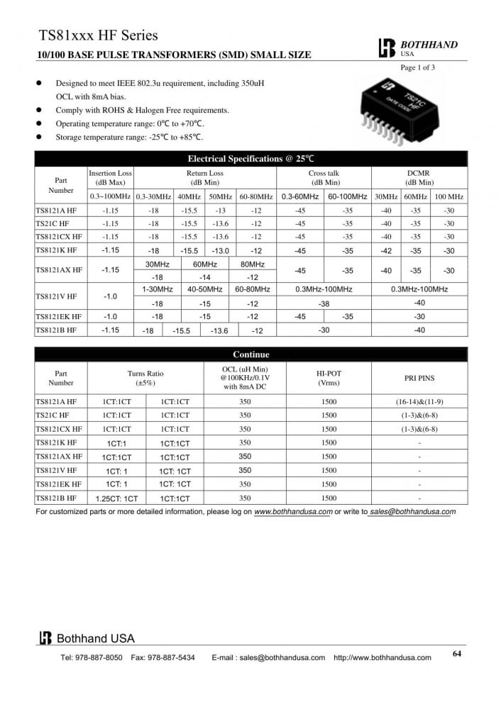TS21CHF technical document page 1