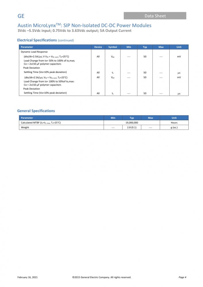 AXH005A0XZ datasheet page 4