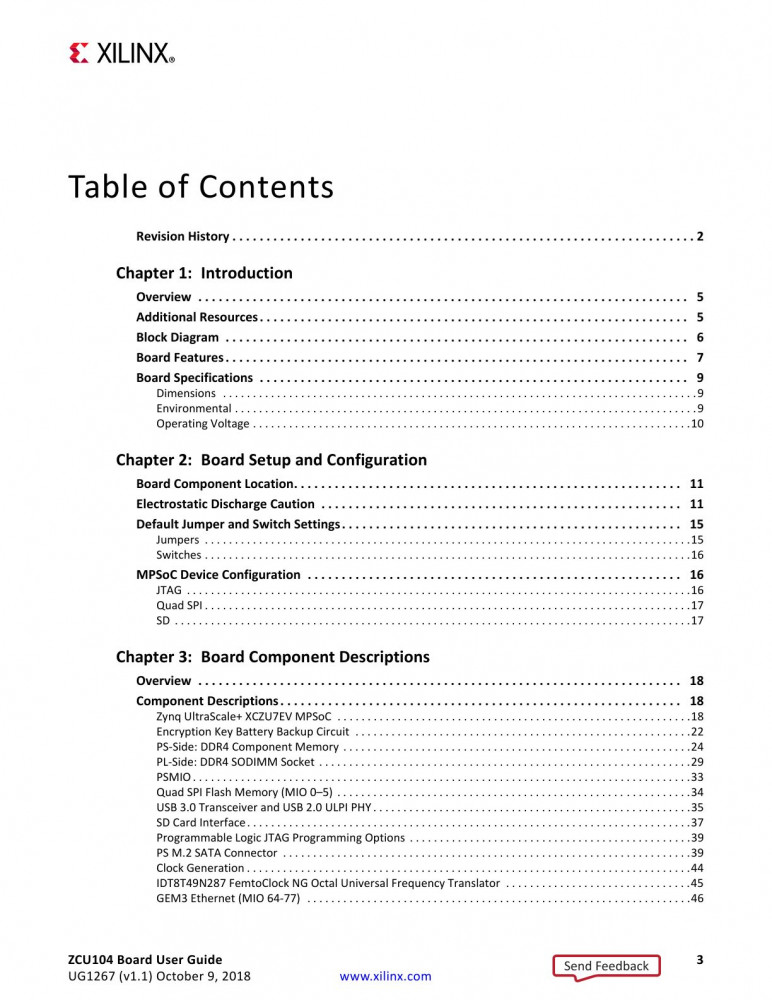 ZCU104 document page 3