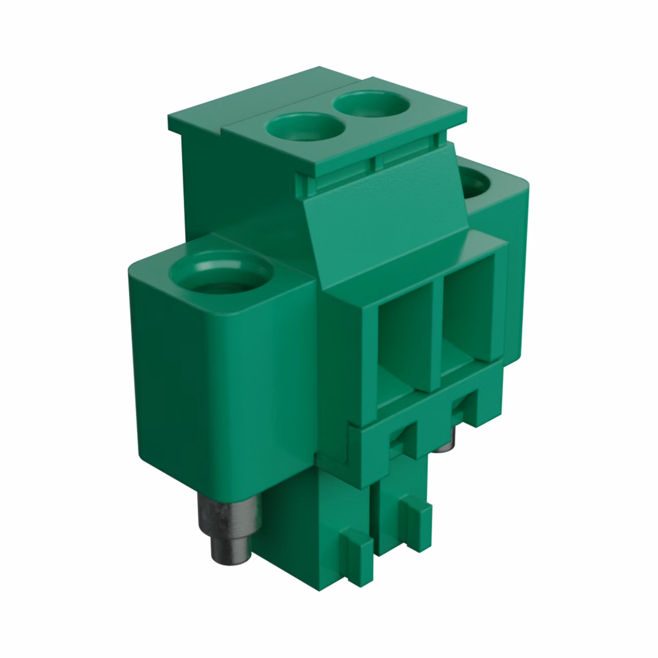 3.50mm Pitch Eurostyle Vertical Plug, with Retention Screws, Front Wire Entry, Green Housing, 2 Circuits for sale
