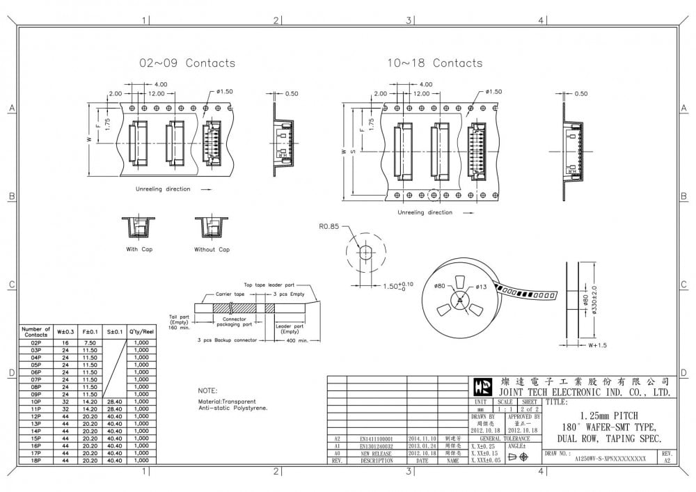 A1250WV-S-15P technical document page 2