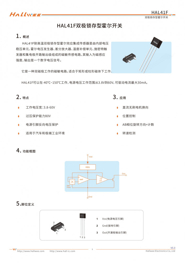 HAL41FSO technical document page 1
