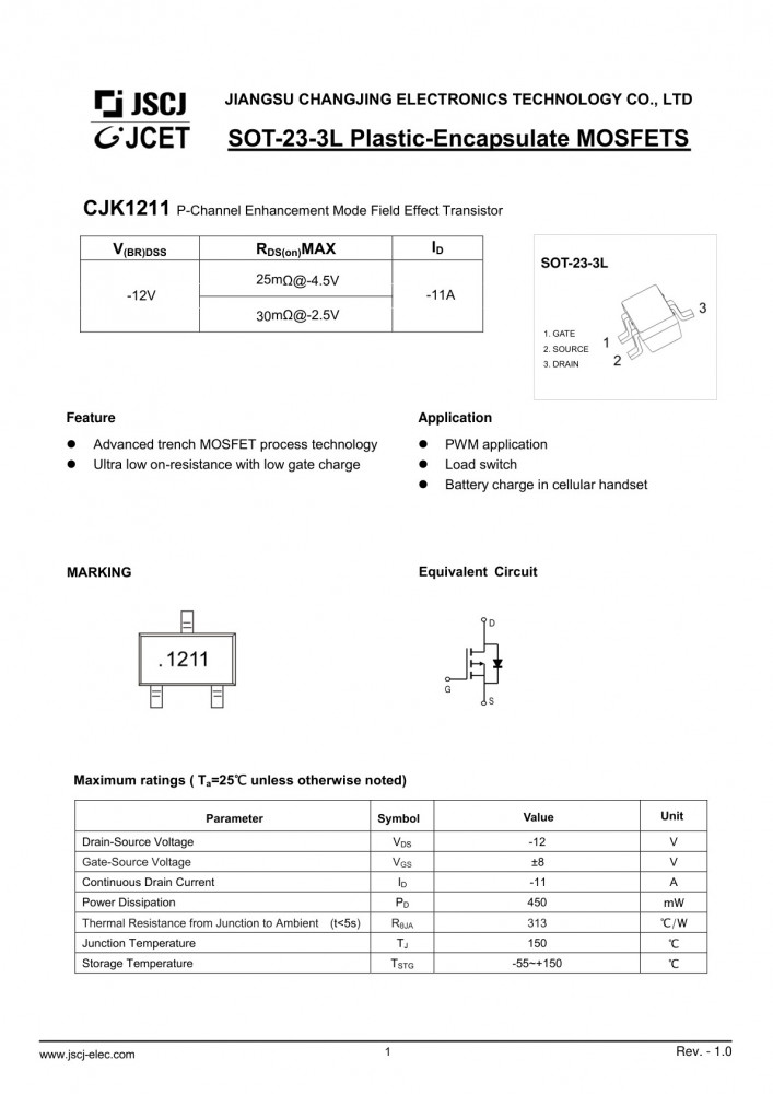 CJK1211 datasheet page 1