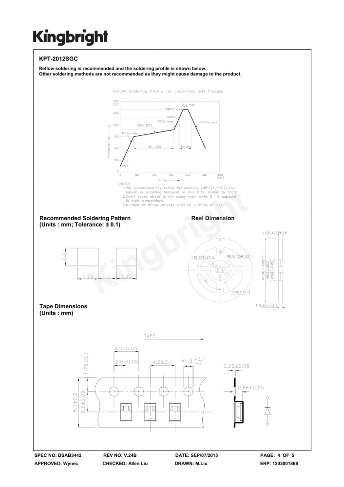 KPT-2012SGC datasheet page 4