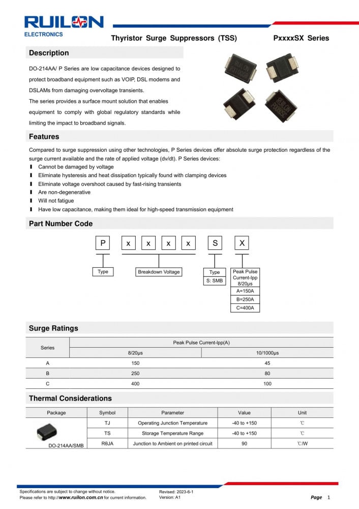 P0080SC datasheet page 1