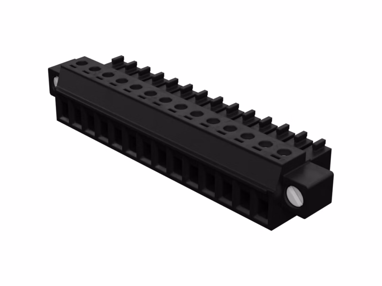 3.81mm Pitch Eurostyle Horizontal Plug, with Retention Screws and Standard Imprinting, Gold (Au) Plated, Black, 14 Circuits for sale