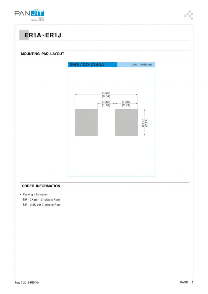 PANJIT ER1J datasheet page 3