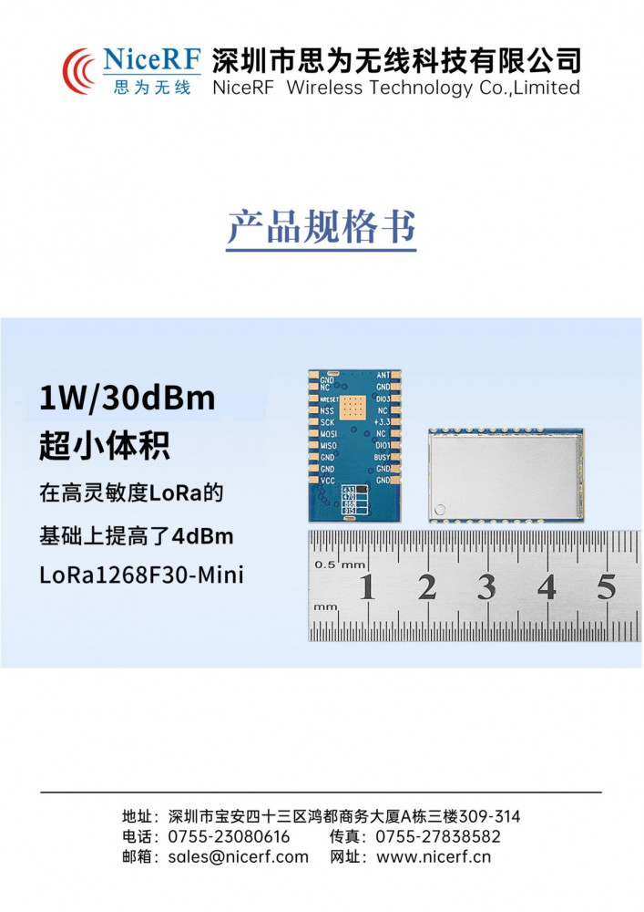 LoRa1268F30-Mini datasheet page 1