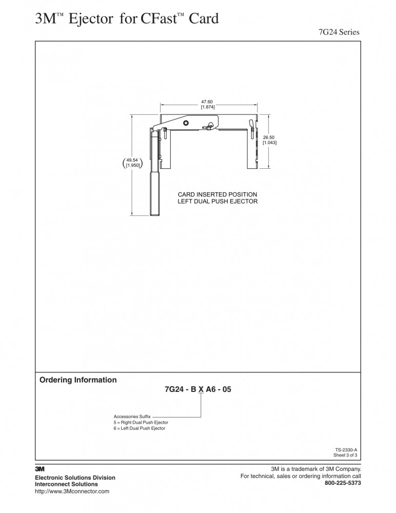 3M 7G24 ejector ordering information